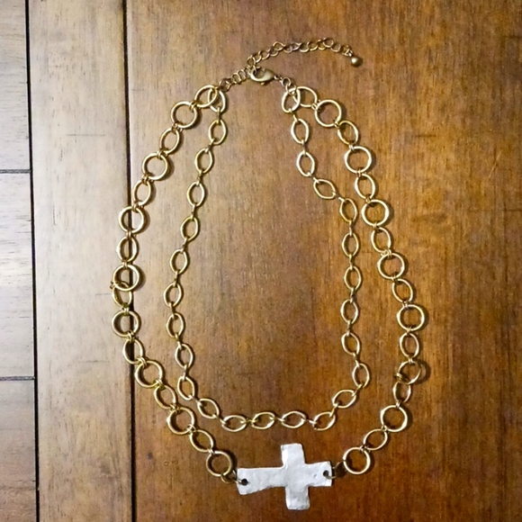 Unbranded | Accessories | Double Chain Link Cross Necklace | Poshmark